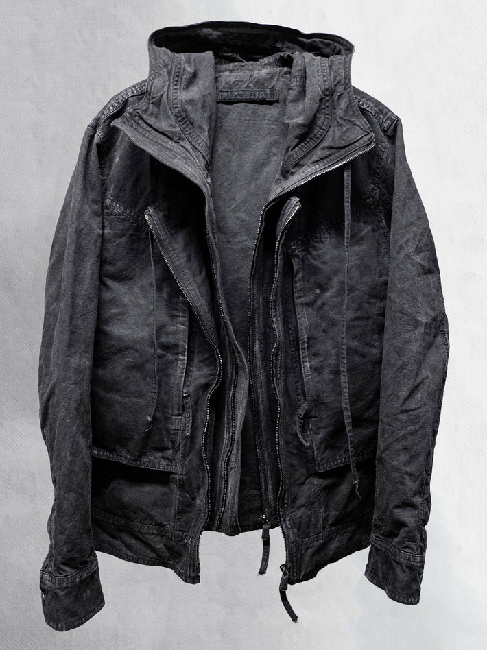 double front hood parka / slab grey – blackmerle